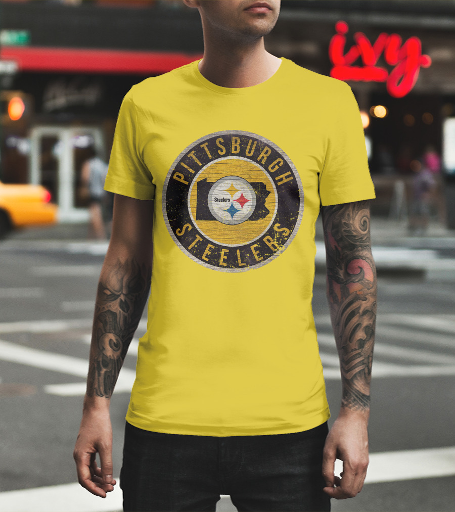 Pittsburgh Steelers Pennsylvania State Logo Circle T-Shirt