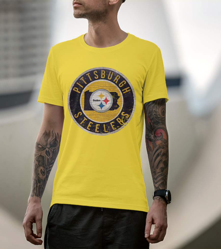 Pittsburgh Steelers Pennsylvania State Logo Circle T-Shirt