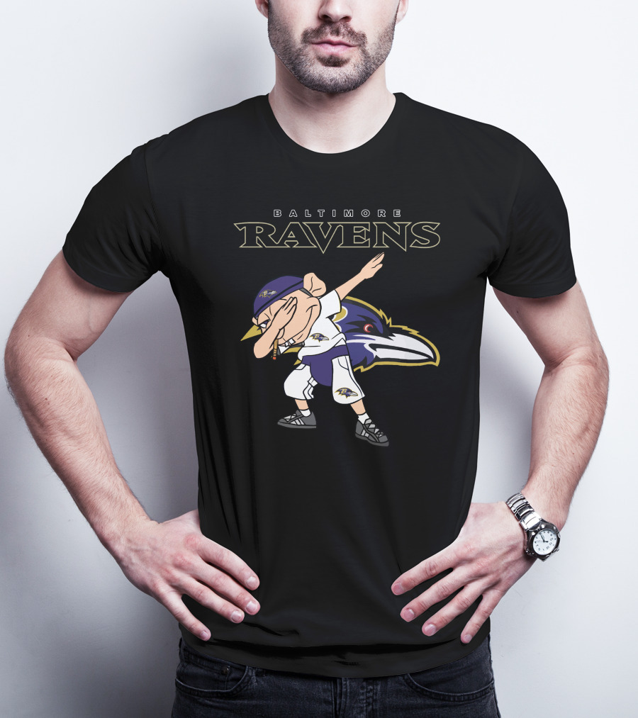 Baltimore Ravens Mascot Dabbing Football Fan Gear T-Shirt