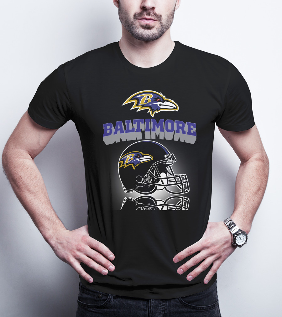 Baltimore Ravens Football Helmet Logo Ravens Head T-Shirt