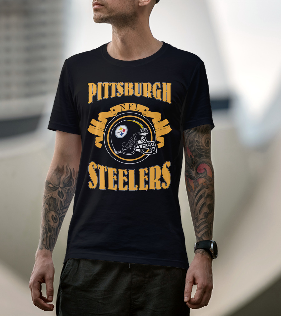 Pittsburgh Steelers NFL Logo Helmet T-Shirt