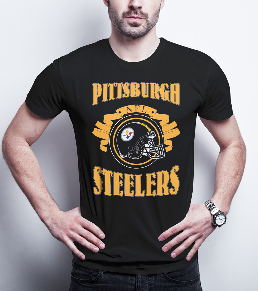 Pittsburgh Steelers NFL Logo Helmet T-Shirt