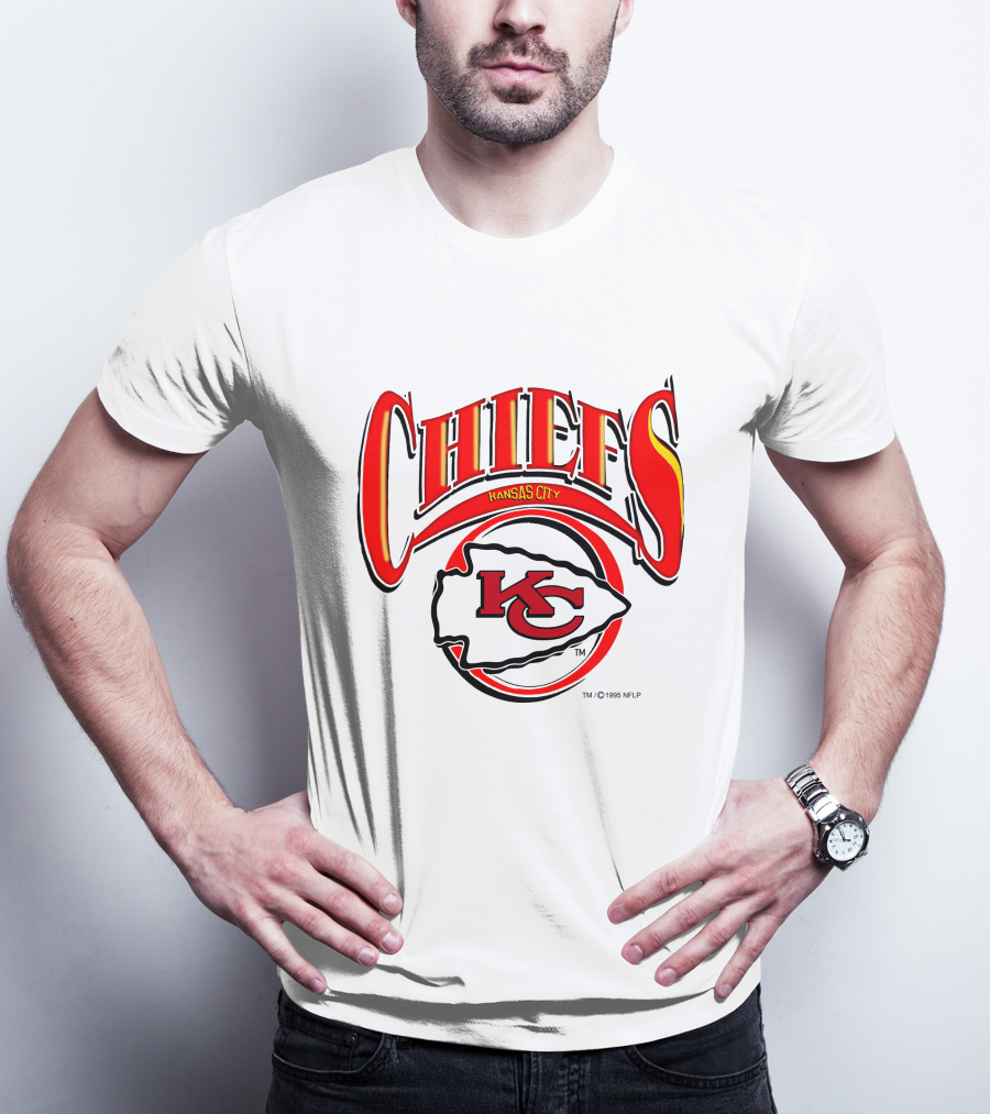Kansas City Chiefs Logo Red Yellow Design 1996 NFLP T-Shirt
