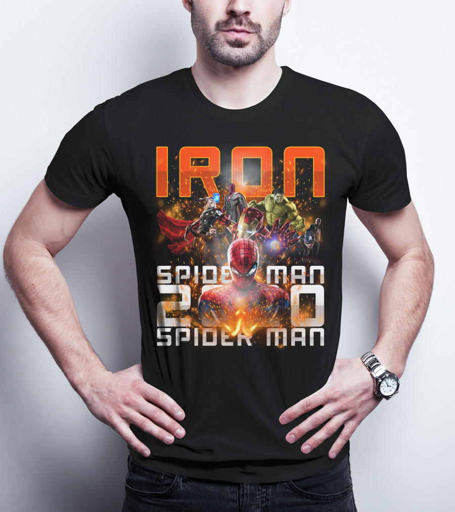 Iron Spider Man 2.0 Avengers Hulk Captain America Thor T-Shirt