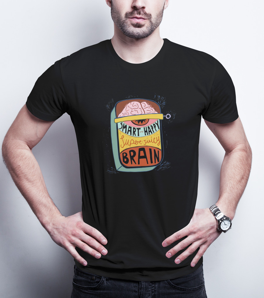 Smart And Happy Super Juicy Brain In A Can 1079231 T-Shirt