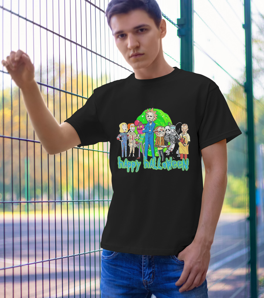 Happy Halloween Michael Myers Rick And Morty T-Shirt
