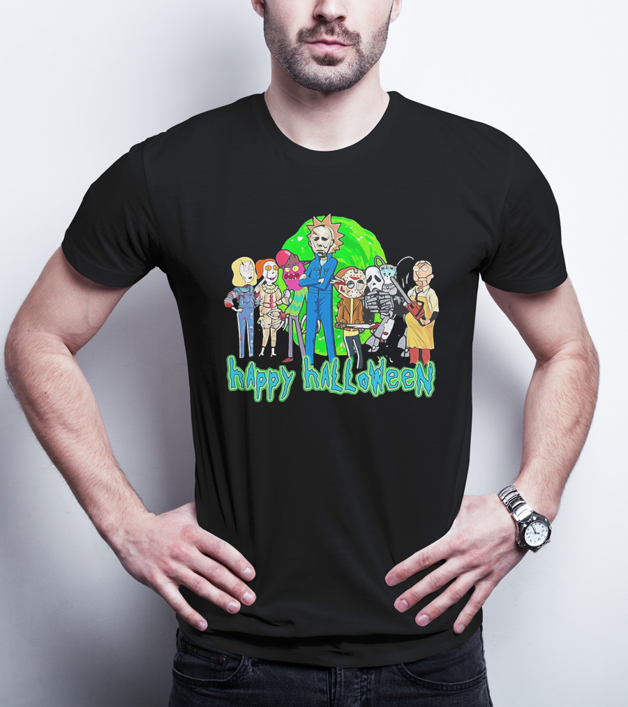 Happy Halloween Michael Myers Rick And Morty T-Shirt