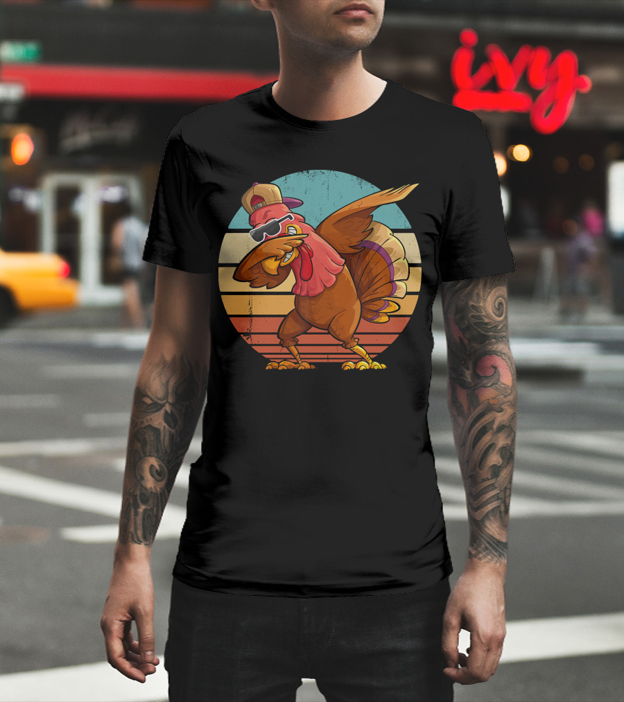 Thanksgiving Turkey Dabbing In Sunglasses And Hat T-Shirt