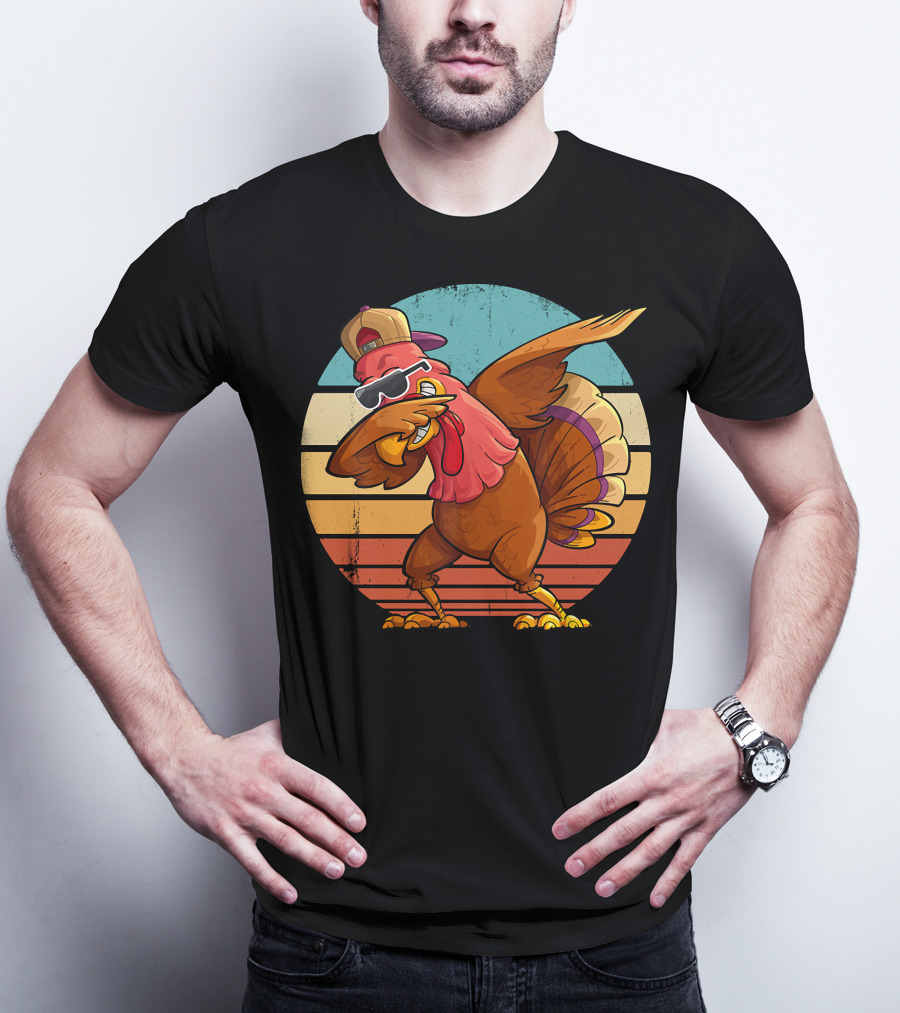 Thanksgiving Turkey Dabbing In Sunglasses And Hat T-Shirt