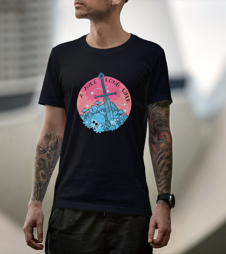 A Nice Long Walk Skull Sword And Mushrooms T-Shirt