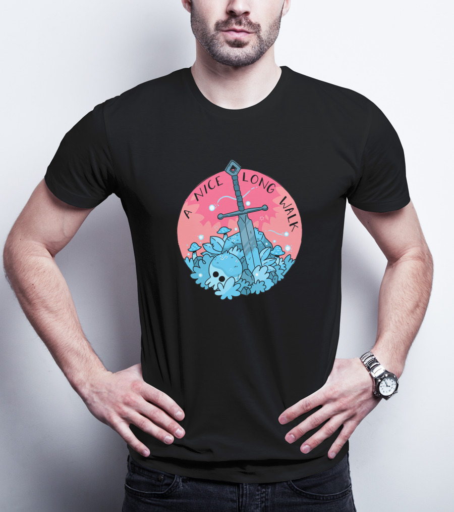 A Nice Long Walk Skull Sword And Mushrooms T-Shirt