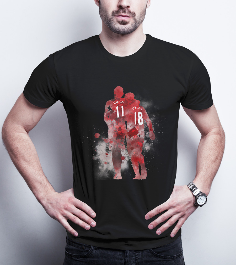 Genuine Legends Giggs 11 Scholes 18 Football Heroes T-Shirt