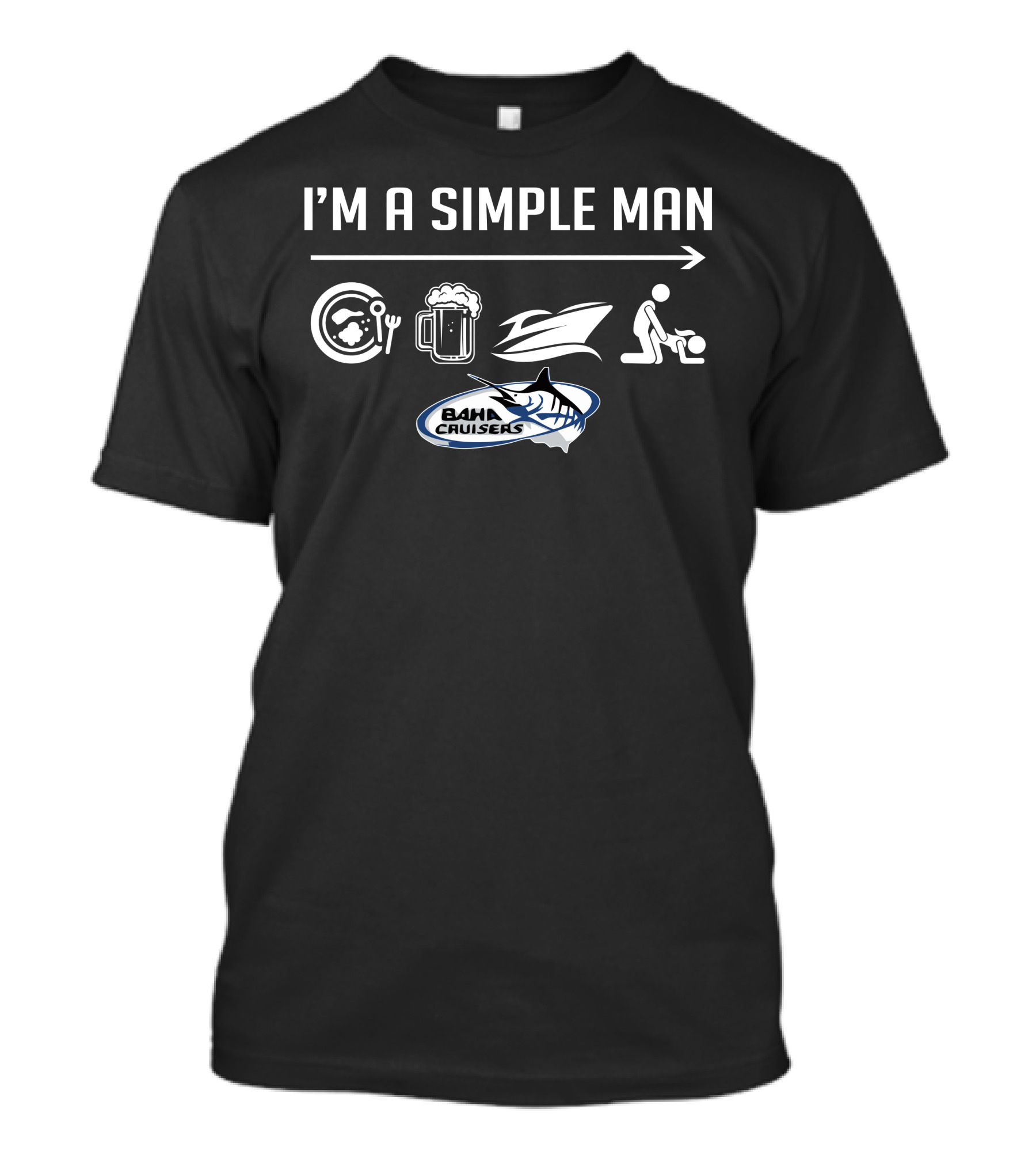 I'm A Simple Man Baha Cruisers Fishing Beer Boat BBQ T-Shirt