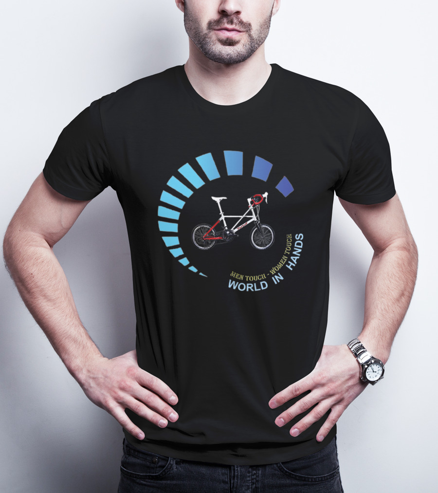 TYRELL BIKE MEN TOUCH WOMEN TOUCH WORLD IN HANDS T-Shirt