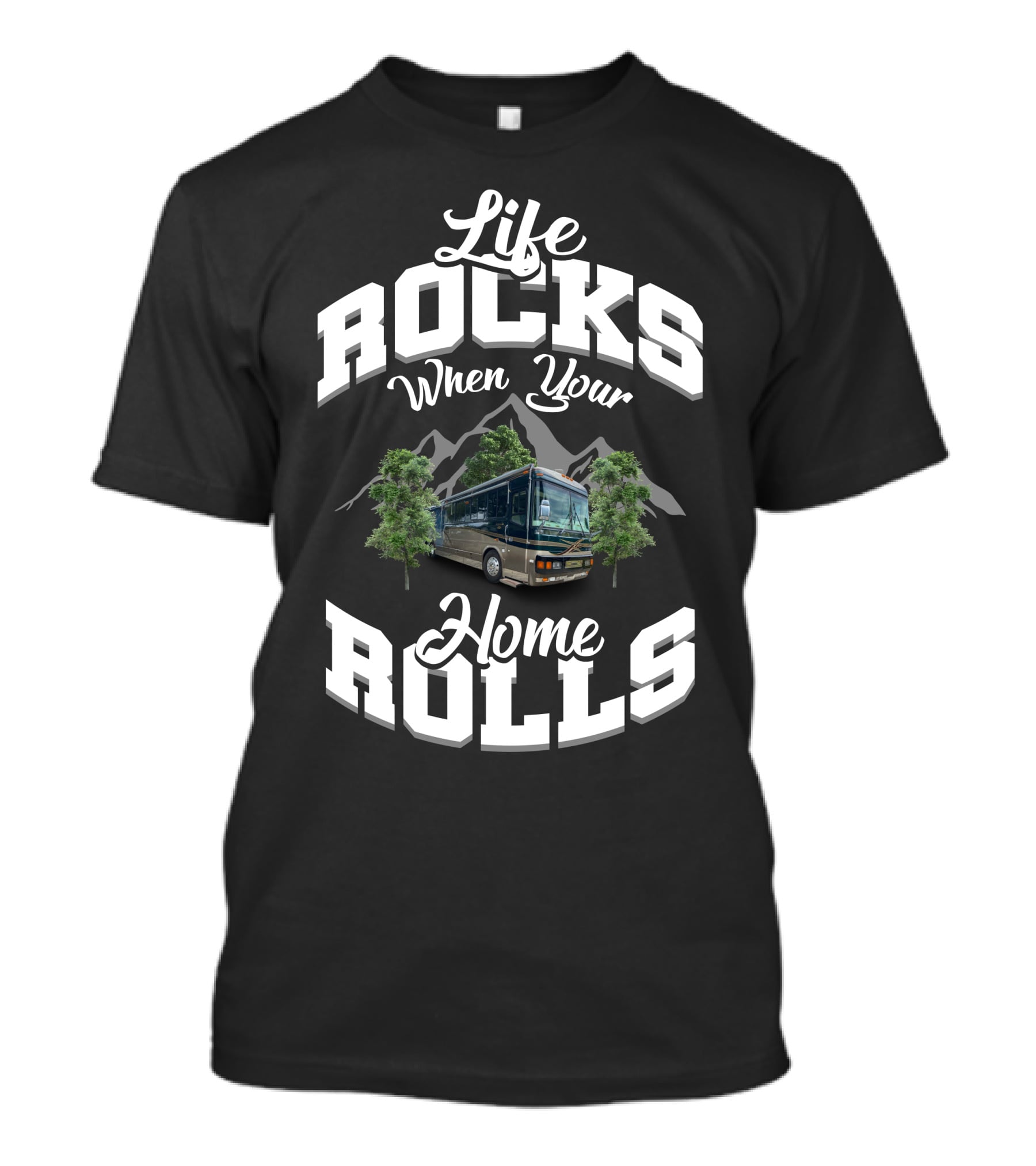 Life Rocks When Your Home Rolls 2000 Blue Bird Lxi T-Shirt