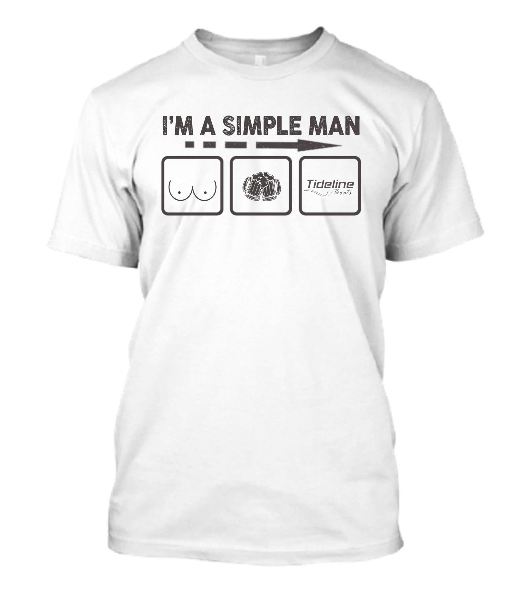 I'm A Simple Man Tideline Boats And Beer T-Shirt