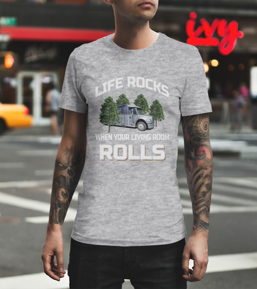 LIFE ROCKS WHEN YOUR LIVING ROOM ROLLS Dynamax Dynaquest XL T-Shirt