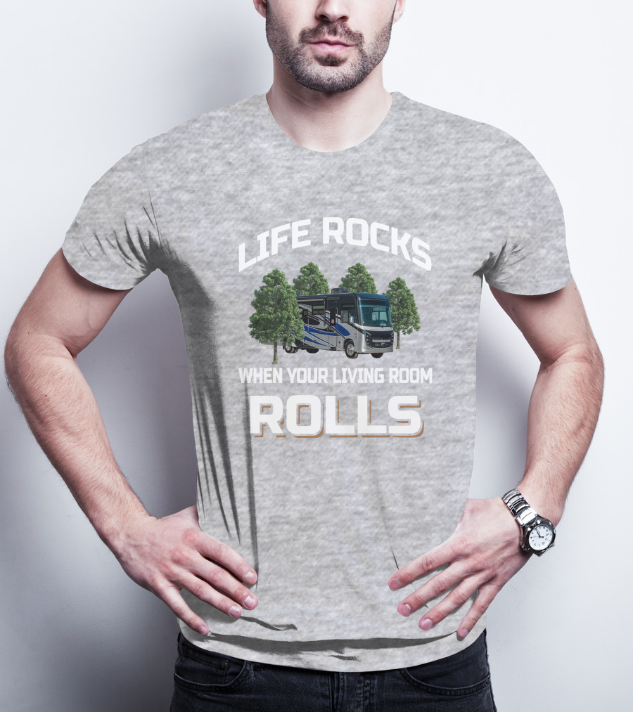 LIFE ROCKS WHEN YOUR LIVING ROOM ROLLS Entegra Vision XL 34G T-Shirt