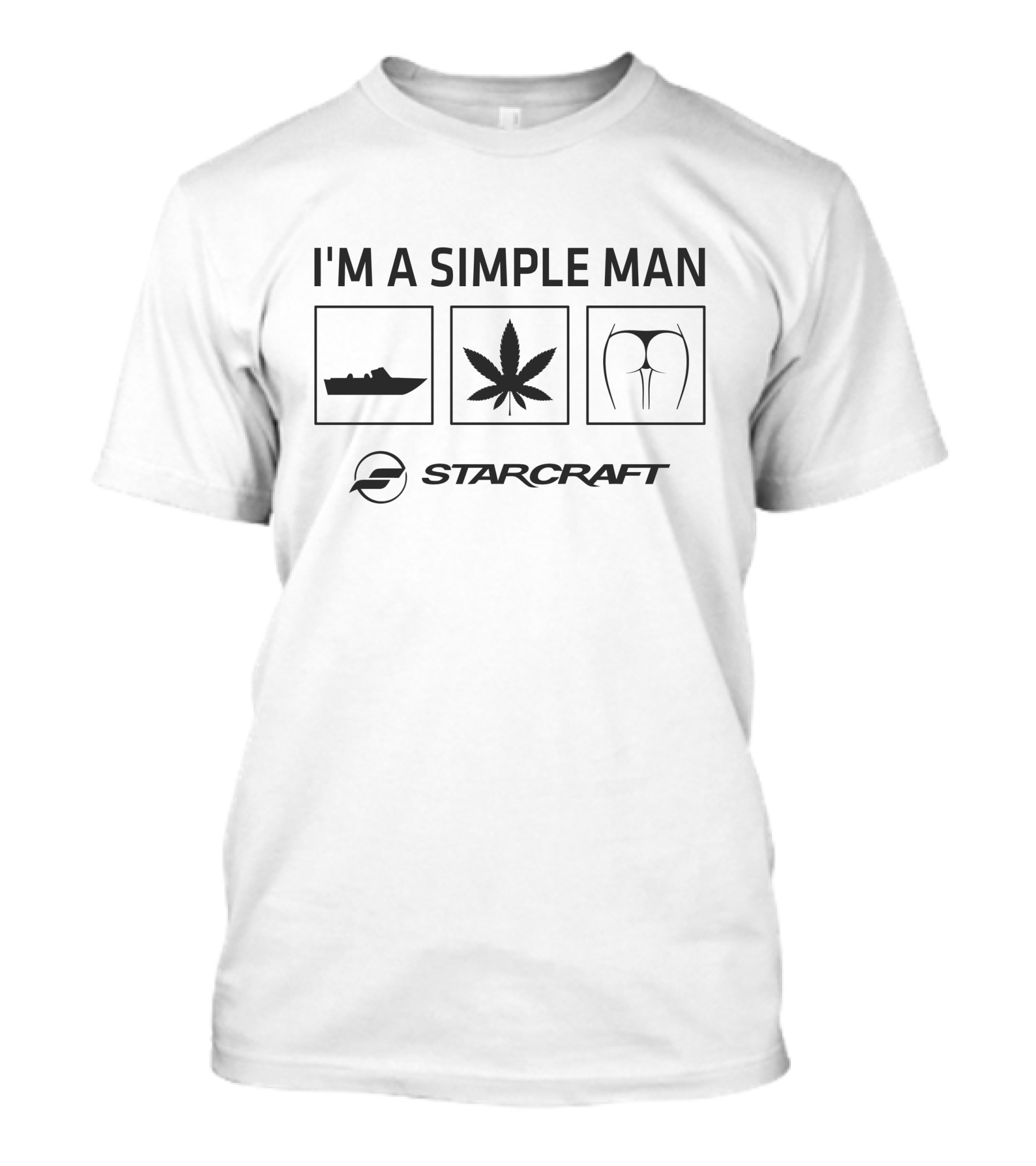 I'm A Simple Man Starcraft Boat Leaf T-Shirt