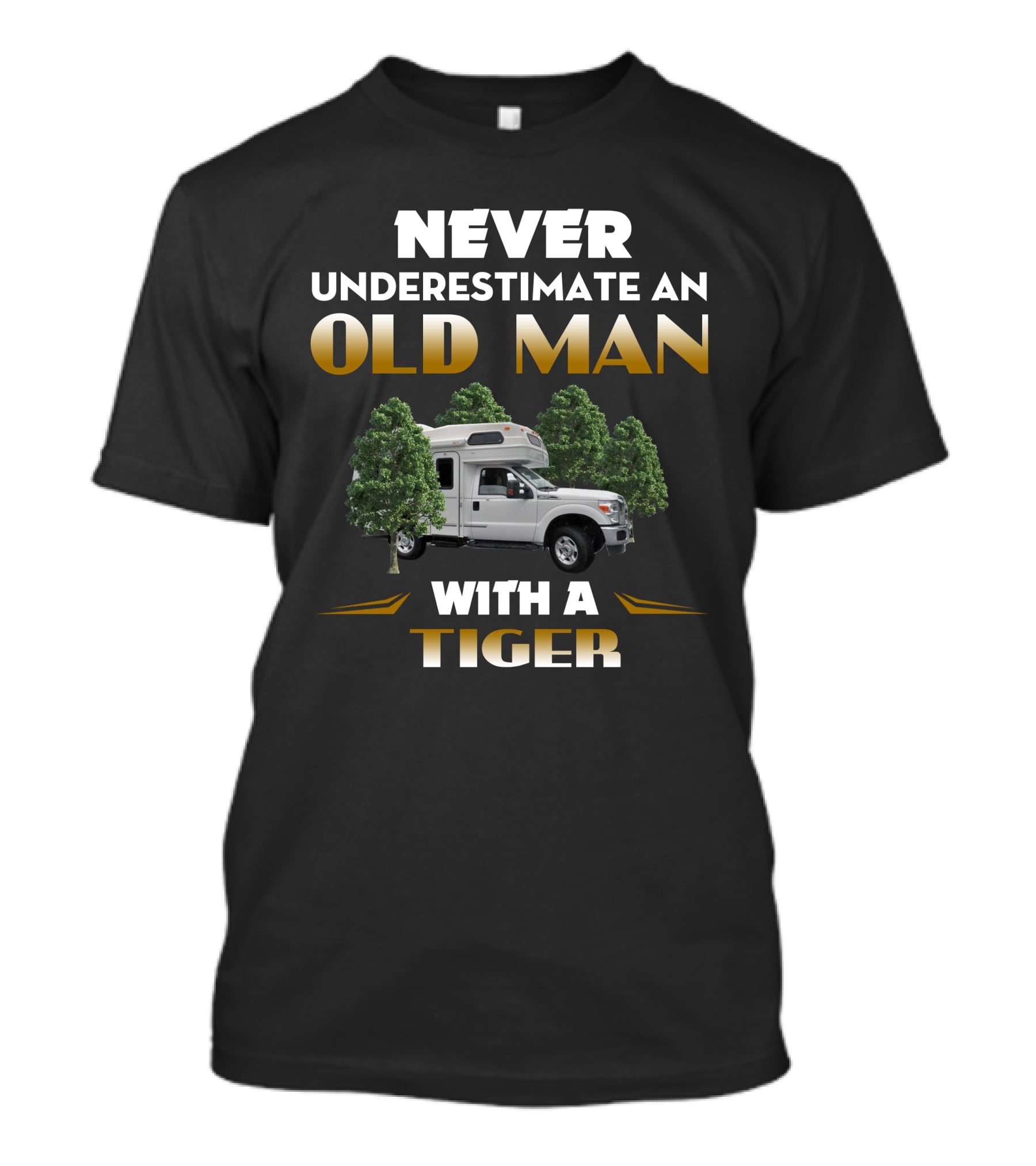 Never Underestimate An Old Man With A Tiger T-Shirt