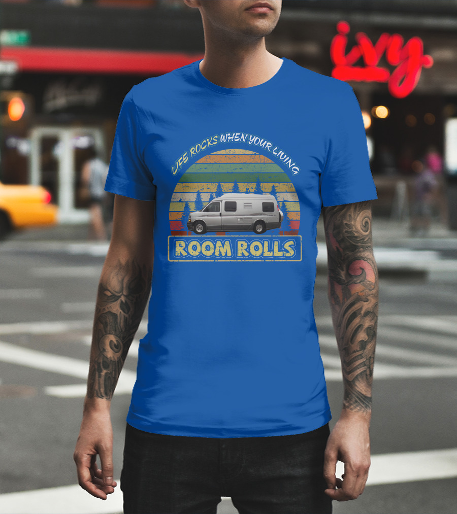 LIFE ROCKS WHEN YOUR LIVING ROOM ROLLS Roadtrek 210 Vintage Camper Van Adventure T-Shirt