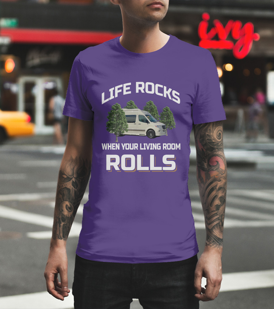 Life Rocks When Your Living Room Rolls Grech RV T-Shirt