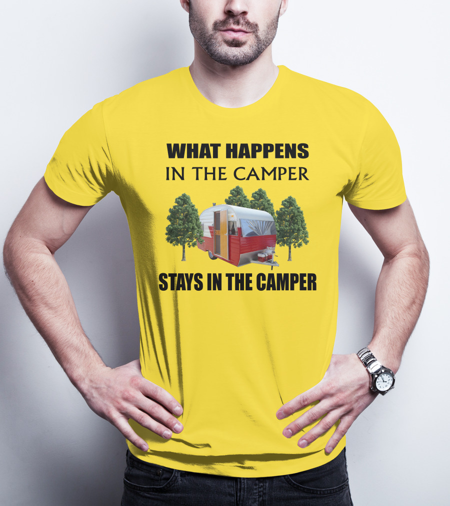 What Happens In The Camper Stays In The Camper 1957 Shasta Travel Trailer T-Shirt