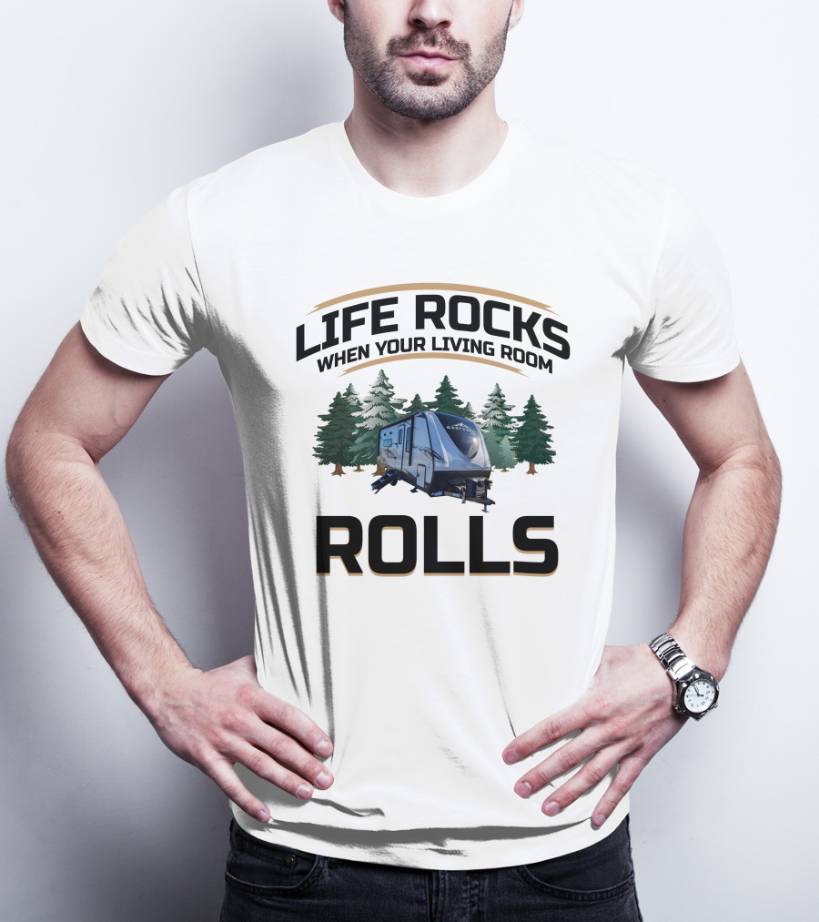 LIFE ROCKS WHEN YOUR LIVING ROOM ROLLS East To West Alta T-Shirt