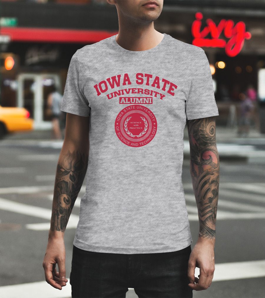 Iowa State University Alumni Science With Practice Circular Seal T-Shirt