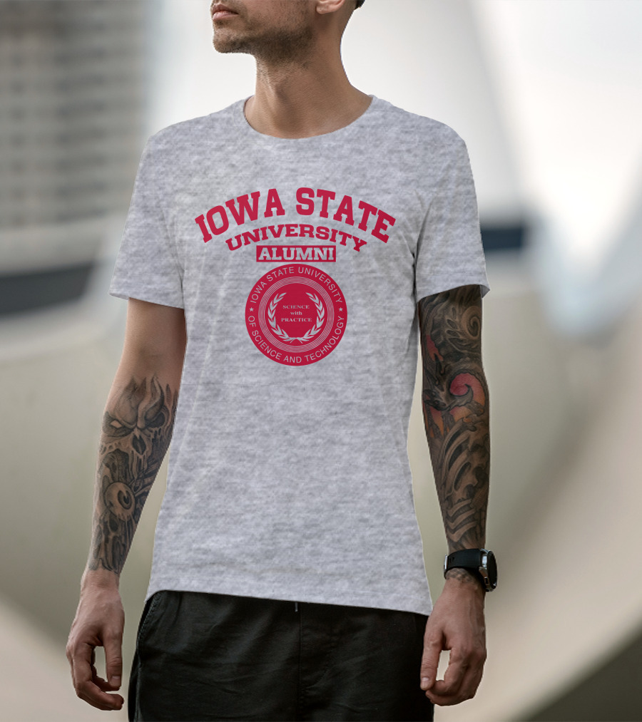 Iowa State University Alumni Science With Practice Circular Seal T-Shirt