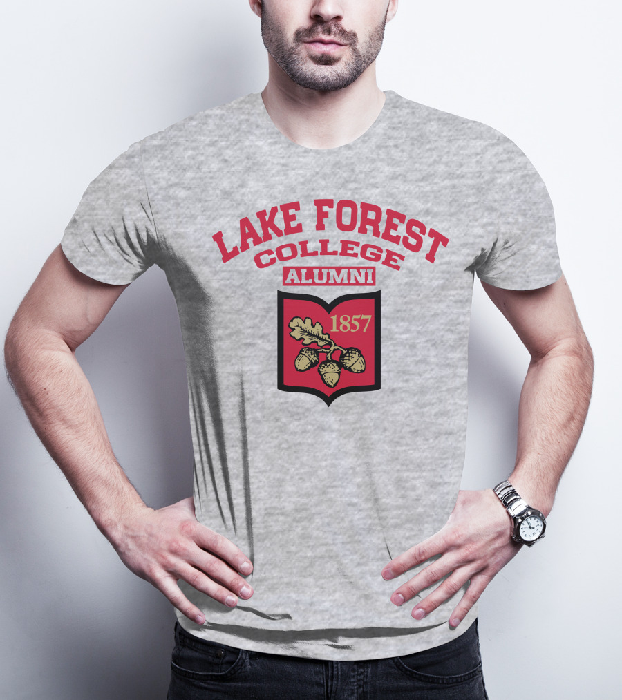 Lake Forest College Alumni 1857 Logo Acorn Shield T-Shirt
