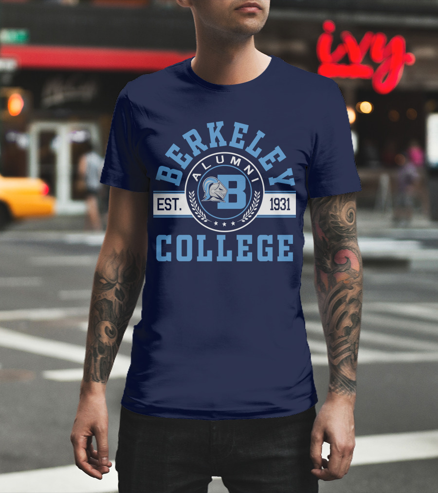 Berkeley College Alumni Est. 1931 Knight Logo B T-Shirt