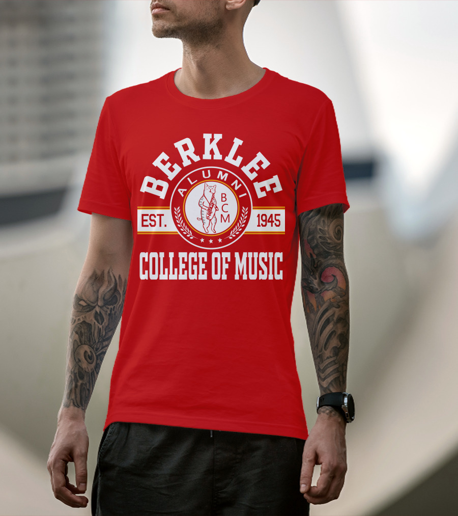 Berklee College Of Music Alumni Est. 1945 BCM Cat T-Shirt