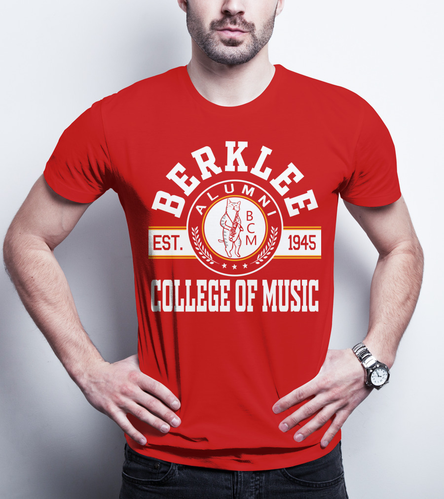 Berklee College Of Music Alumni Est. 1945 BCM Cat T-Shirt