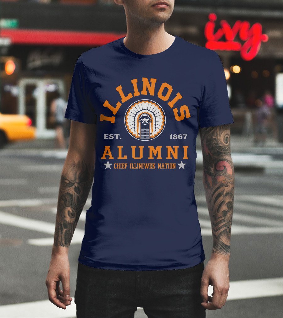 Illinois Alumni Chief Illiniwek Nation Est. 1867 T-Shirt