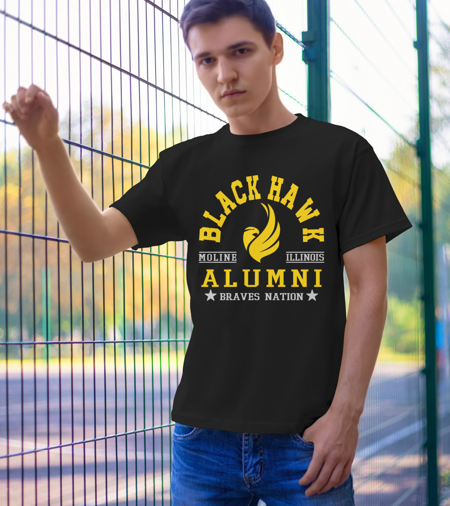 Black Hawk Alumni Braves Nation Moline Illinois T-Shirt