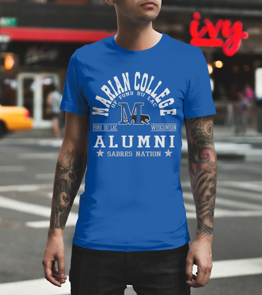 Marian College Of Fond Du Lac Wisconsin Alumni Sabres Nation T-Shirt