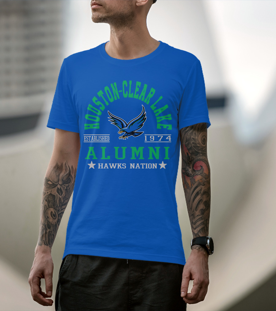 Houston-Clear Lake Alumni Established 1974 Hawks Nation T-Shirt