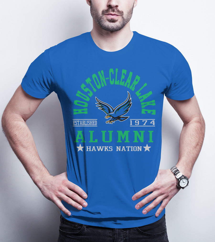 Houston-Clear Lake Alumni Established 1974 Hawks Nation T-Shirt