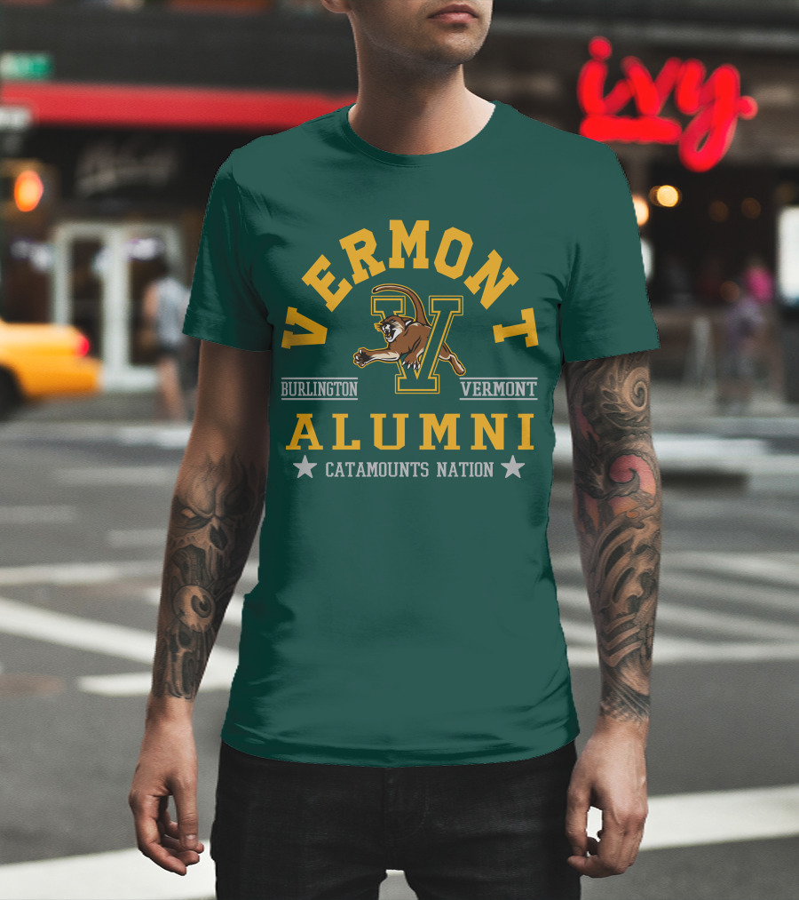 Vermont Burlington Alumni Catamounts Nation T-Shirt