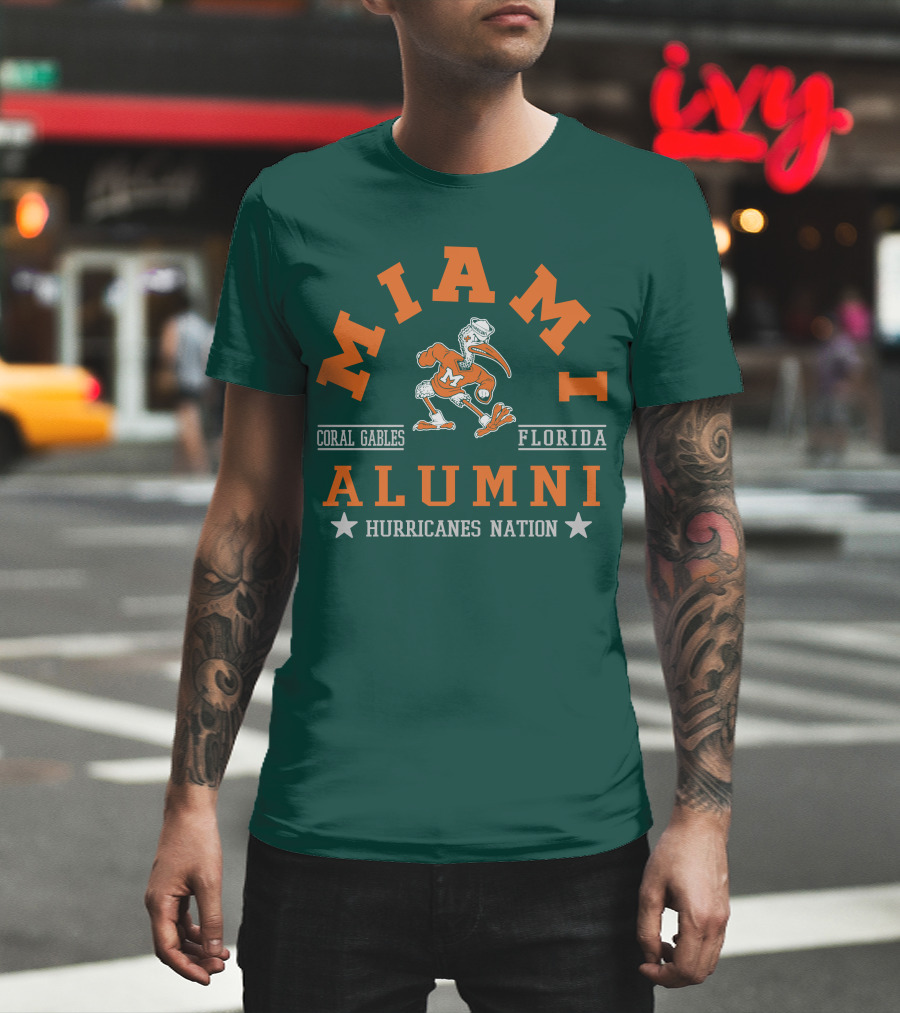 Miami Alumni Coral Gables Florida Hurricanes Nation T-Shirt