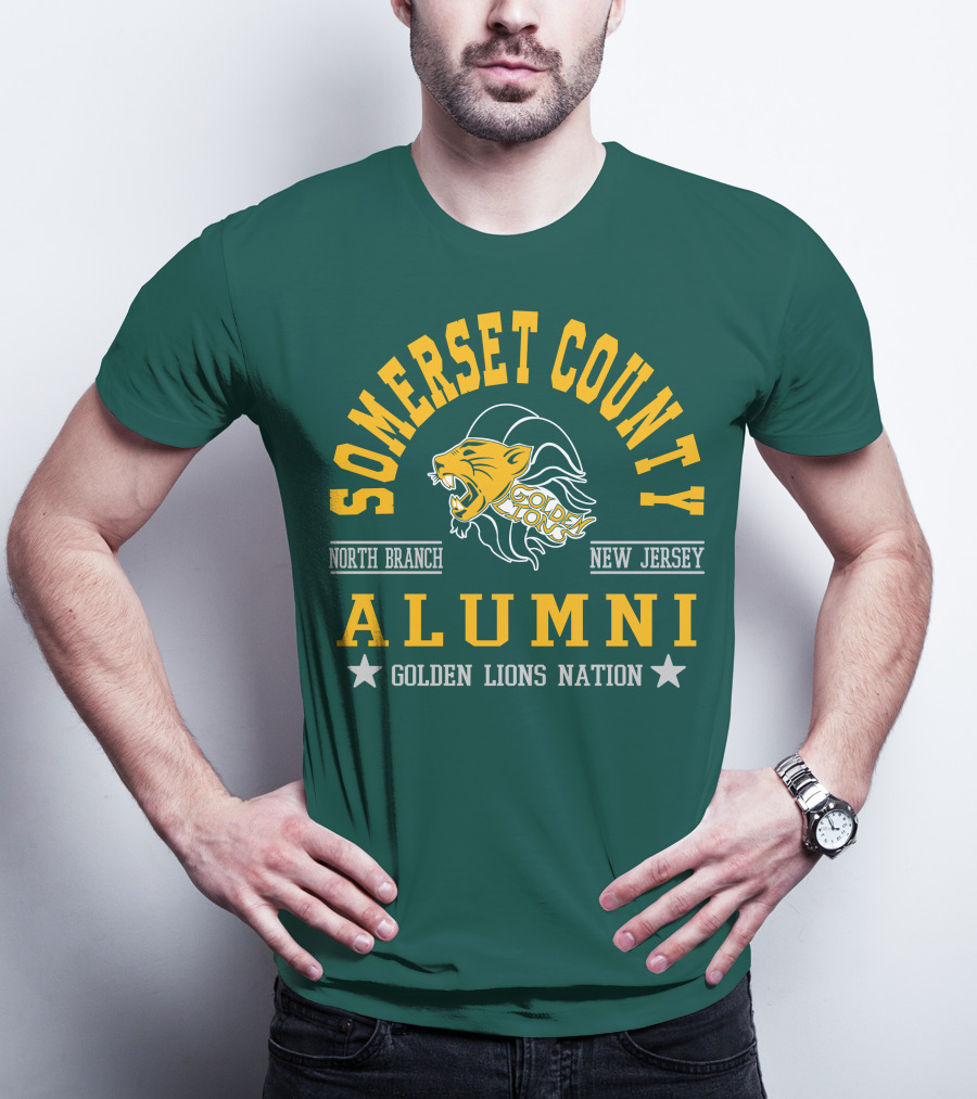 Somerset County New Jersey Alumni Golden Lions Nation North Branch T-Shirt