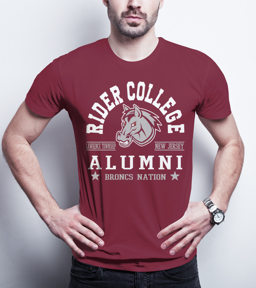 Rider College Alumni Broncs Nation Lawrence Township New Jersey T-Shirt