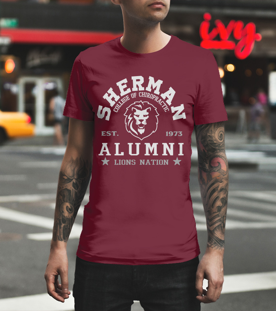 SHERMAN College Of Chiropractic Alumni EST. 1973 Lions Nation T-Shirt