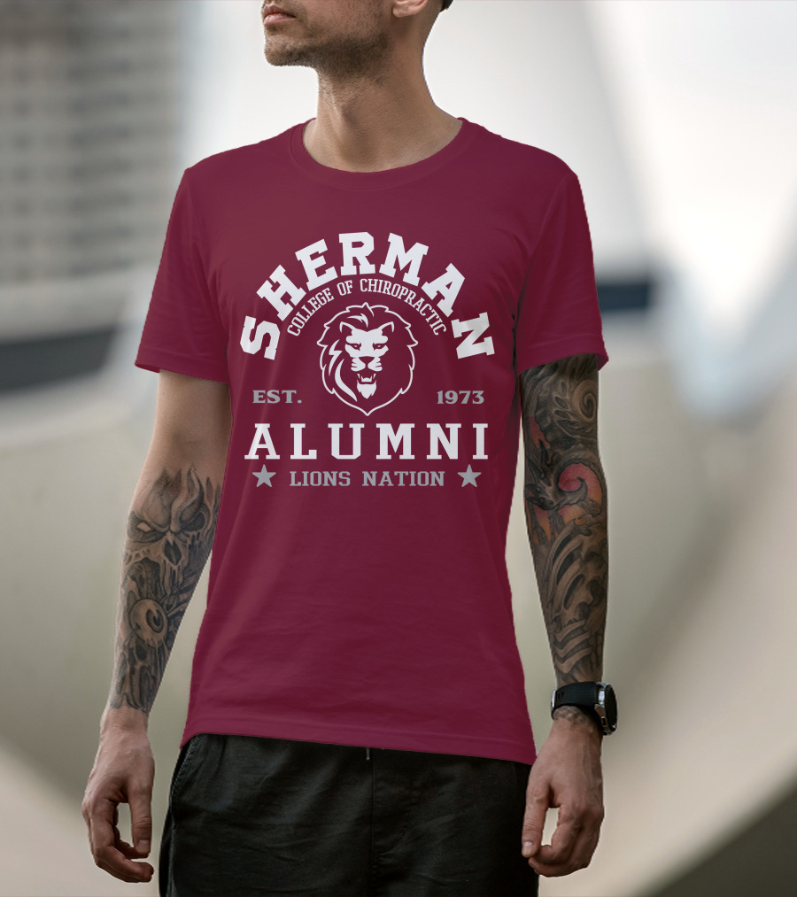 SHERMAN College Of Chiropractic Alumni EST. 1973 Lions Nation T-Shirt