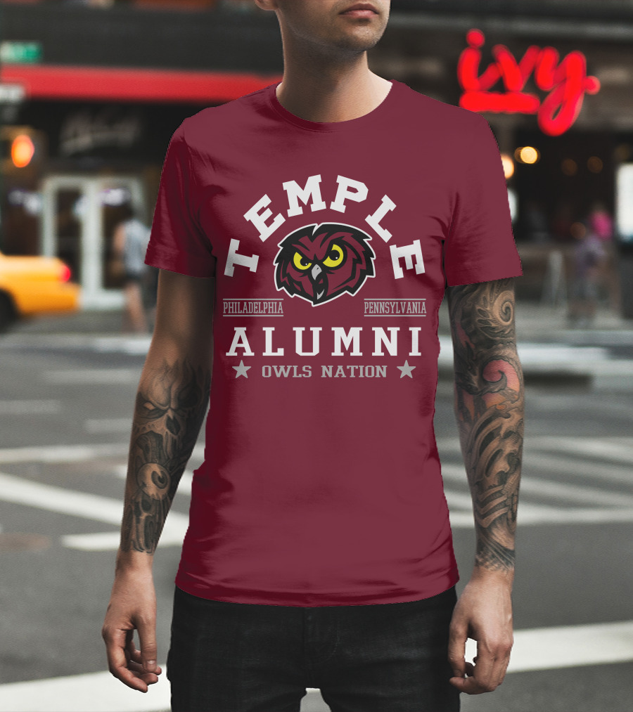 Temple Alumni Owls Nation Philadelphia Pennsylvania T-Shirt
