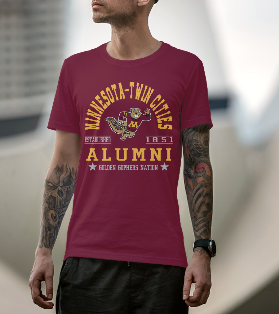 Minnesota-Twin Cities Alumni Established 1851 Golden Gophers Nation T-Shirt