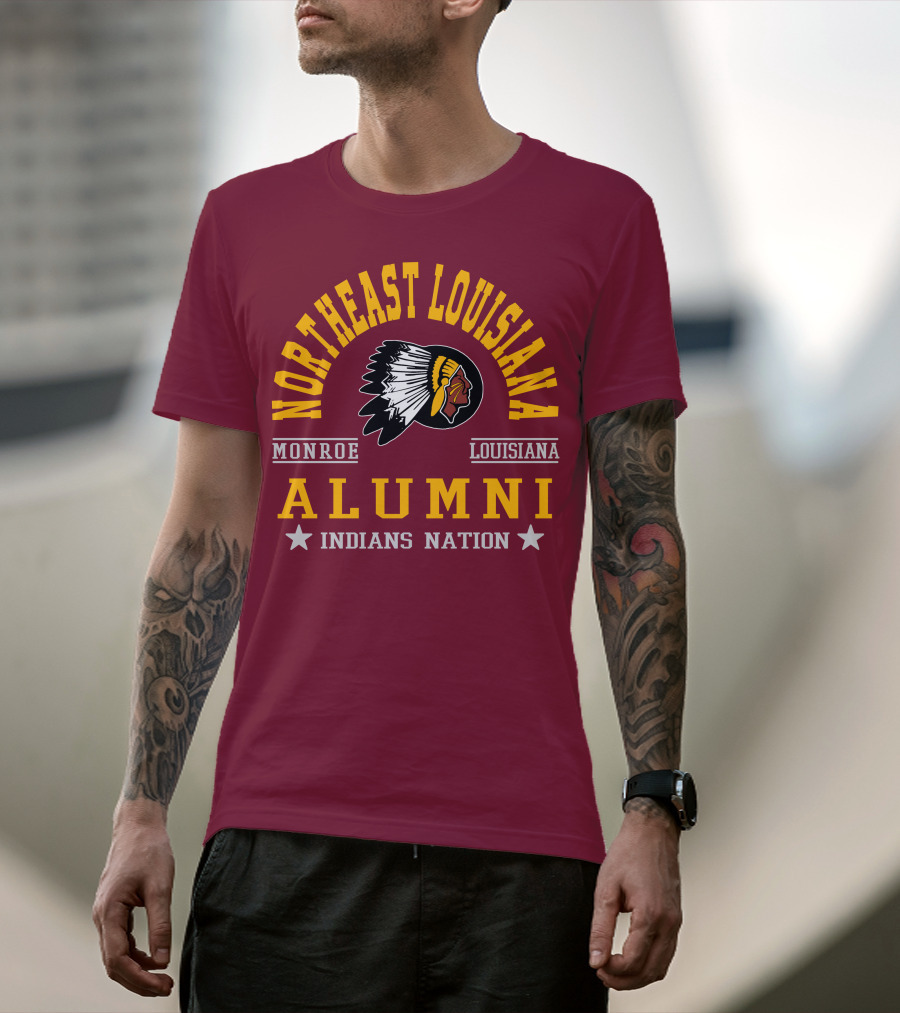 Northeast Louisiana Monroe Louisiana Alumni Indians Nation T-Shirt