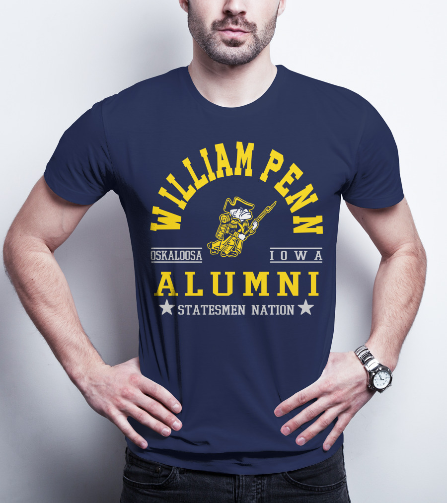 William Penn Oskaloosa Iowa Alumni Statesmen Nation T-Shirt