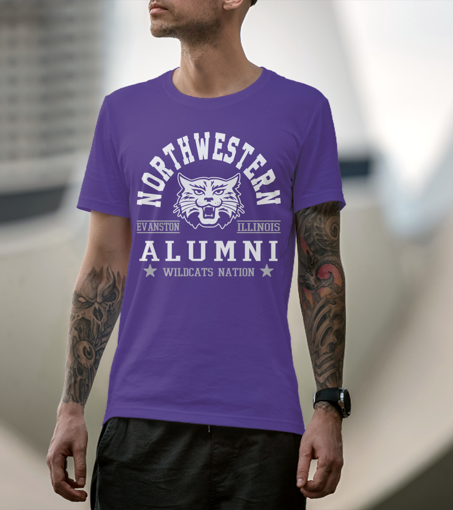 Northwestern Wildcats Alumni Evanston Illinois Nation T-Shirt